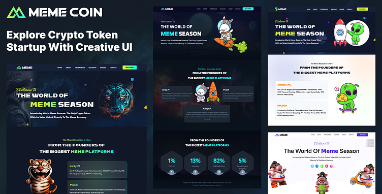 Meme Coin Tailwind Css And Bootstrap Html5 Template By Bitrix Infotech Pvt Ltd On Dribbble 