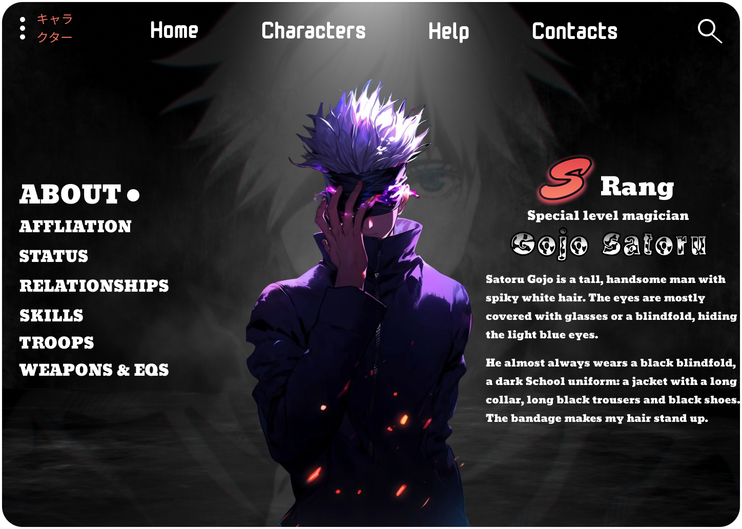 Animated layout design based on anime characters by Владислав on Dribbble