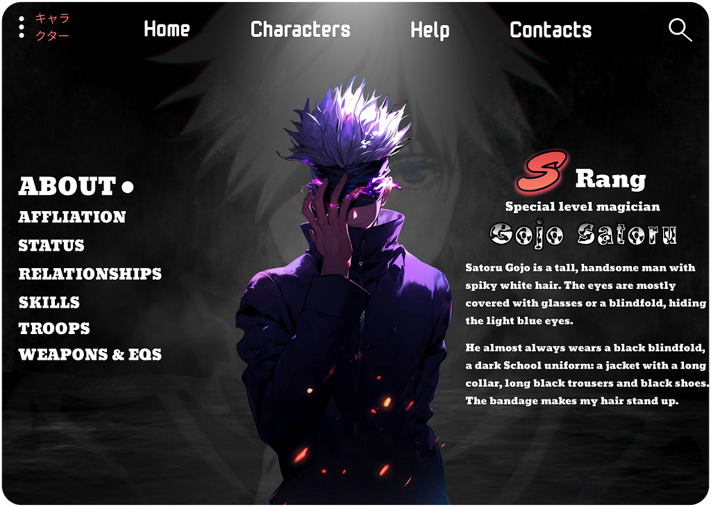 Animated layout design based on anime characters by Владислав on Dribbble