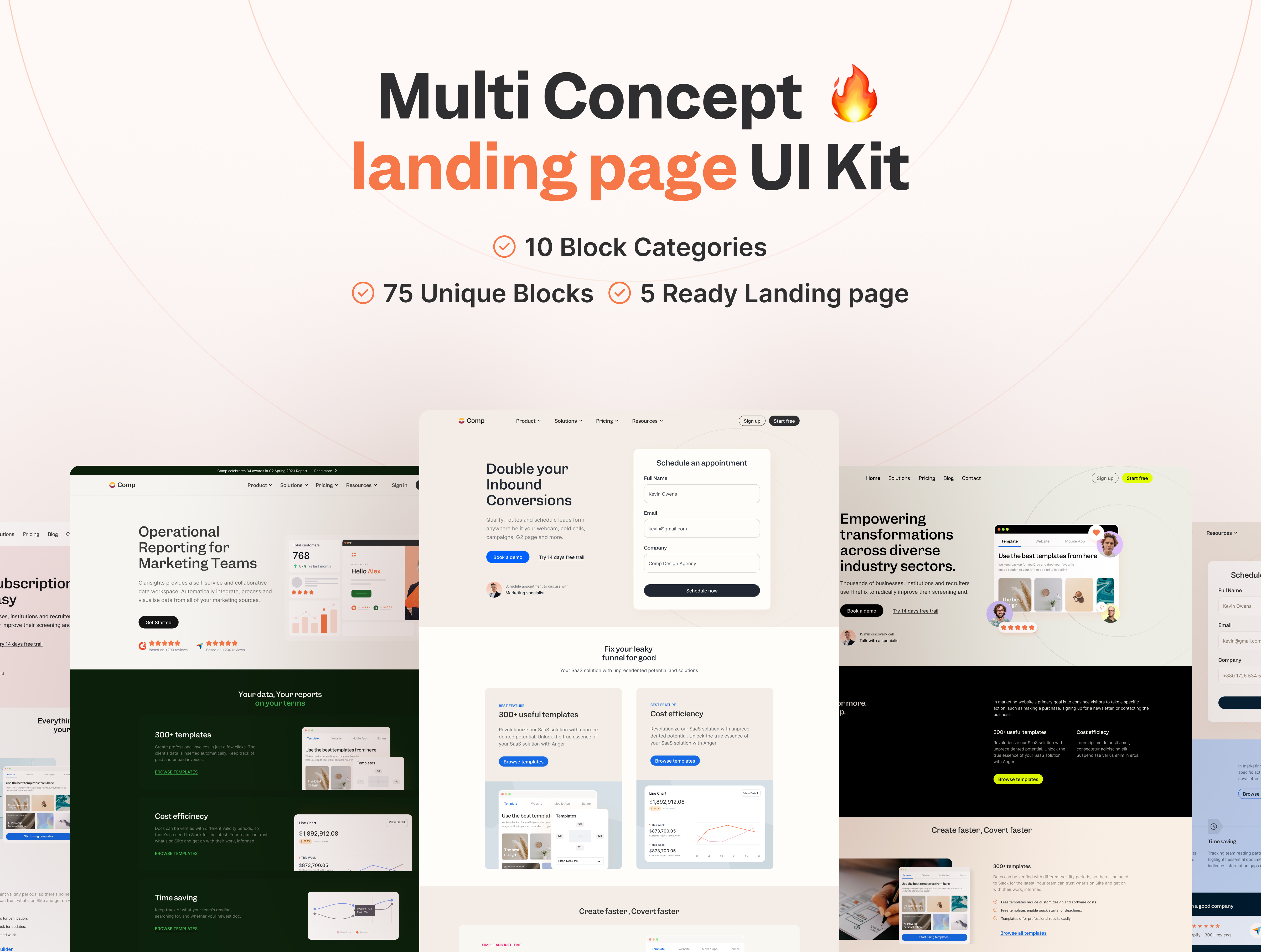 Marketing Landing Page UI kit | Landing Page by Ofspace UX/UI on Dribbble