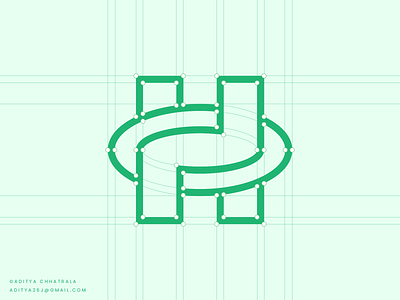 Letter H - logo design, logo grid by Aditya Chhatrala on Dribbble