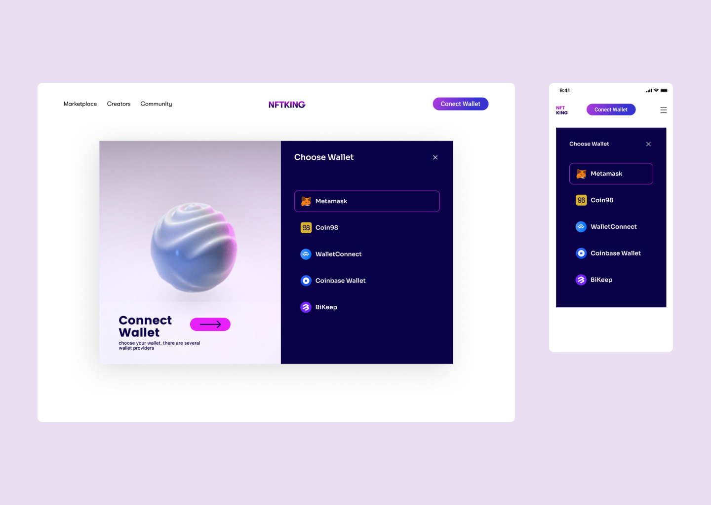 Connect Wallet UI by Emmanuel on Dribbble