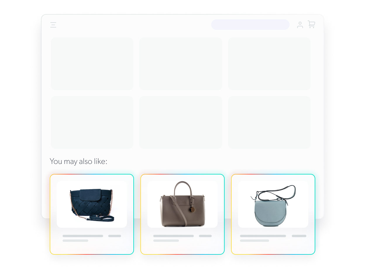 Mock UI illustrations for Coveo Platform features by Tanya Lam on Dribbble