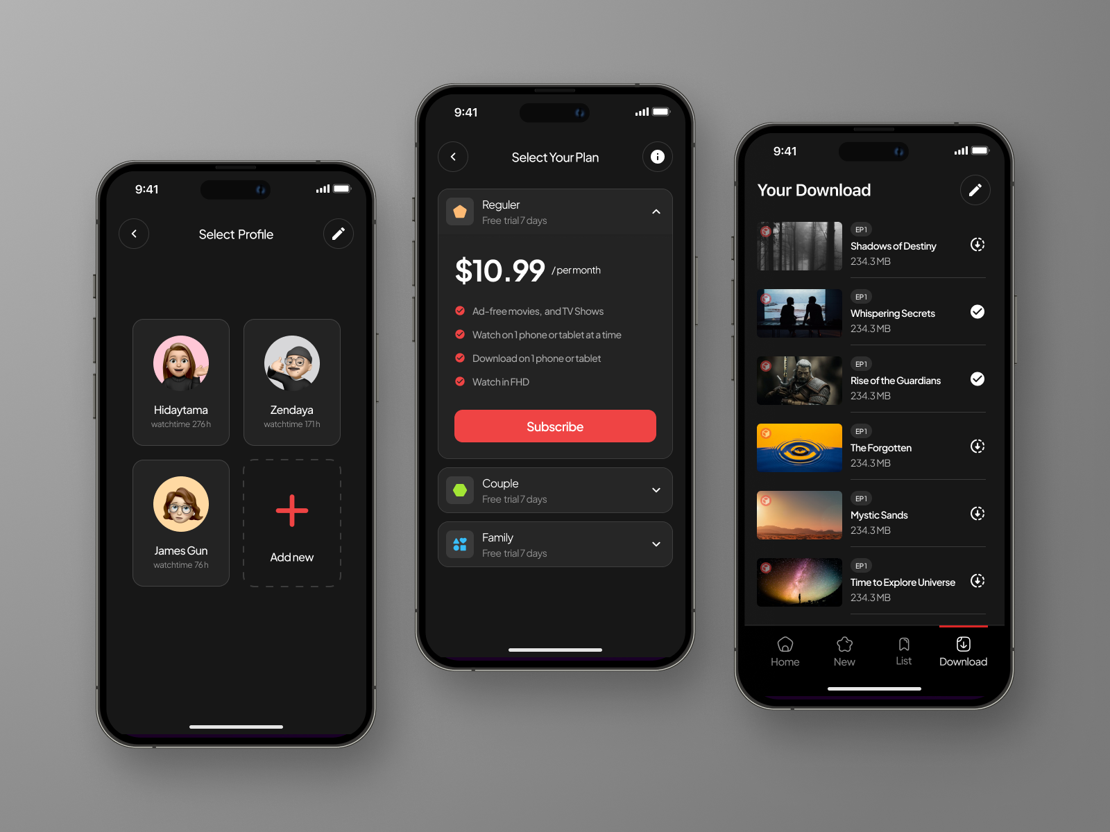 Movie Streaming Mobile App by Andri Prasetia for SLAB Design Studio on Dribbble