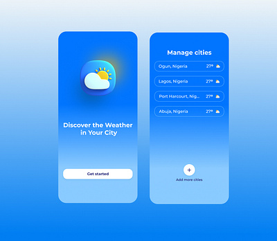 Weather app interface by Victory Sylvester on Dribbble