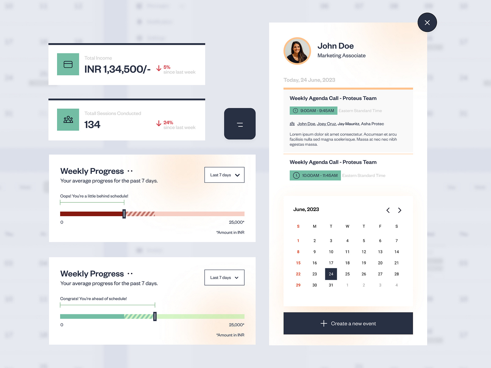 Project Management Dashboard - UI Elements by SYNC LABS on Dribbble