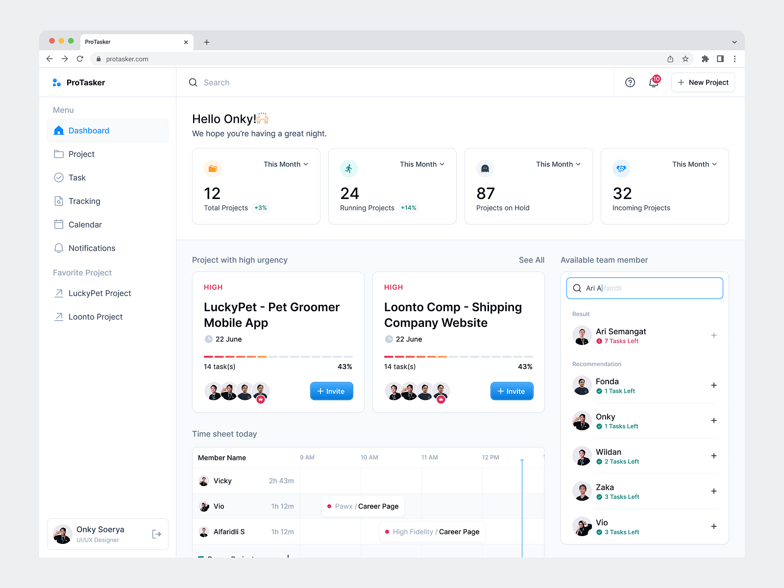 Task Management → Dashboard Manager by Onky for 10am Studio on Dribbble