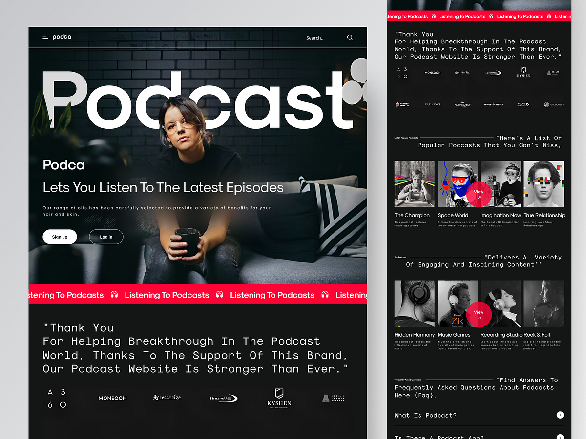 Podcast - web design by Bayu Aji Sadewa for Korsa on Dribbble