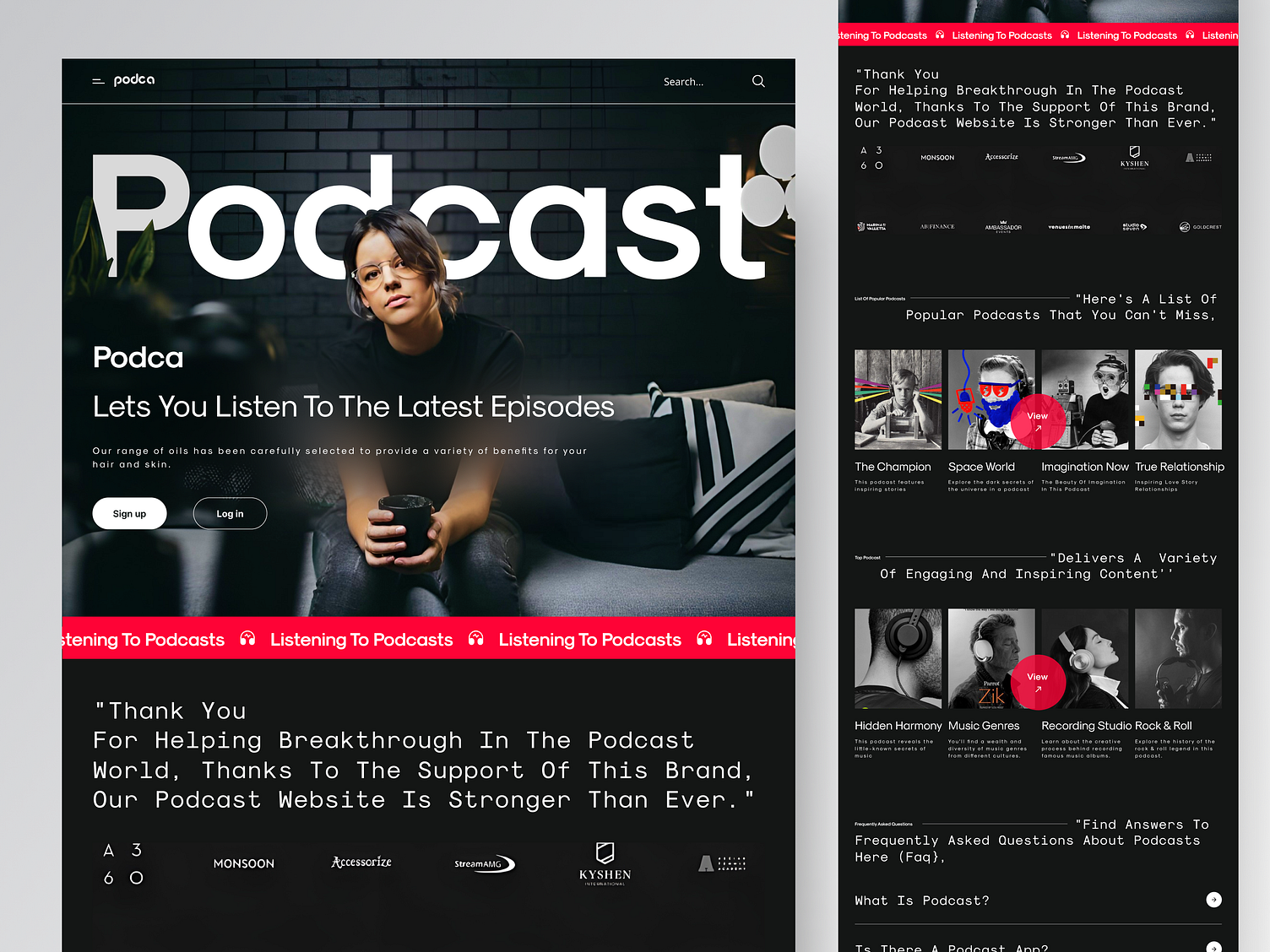Podcast - web design by Bayu Aji Sadewa for Korsa on Dribbble