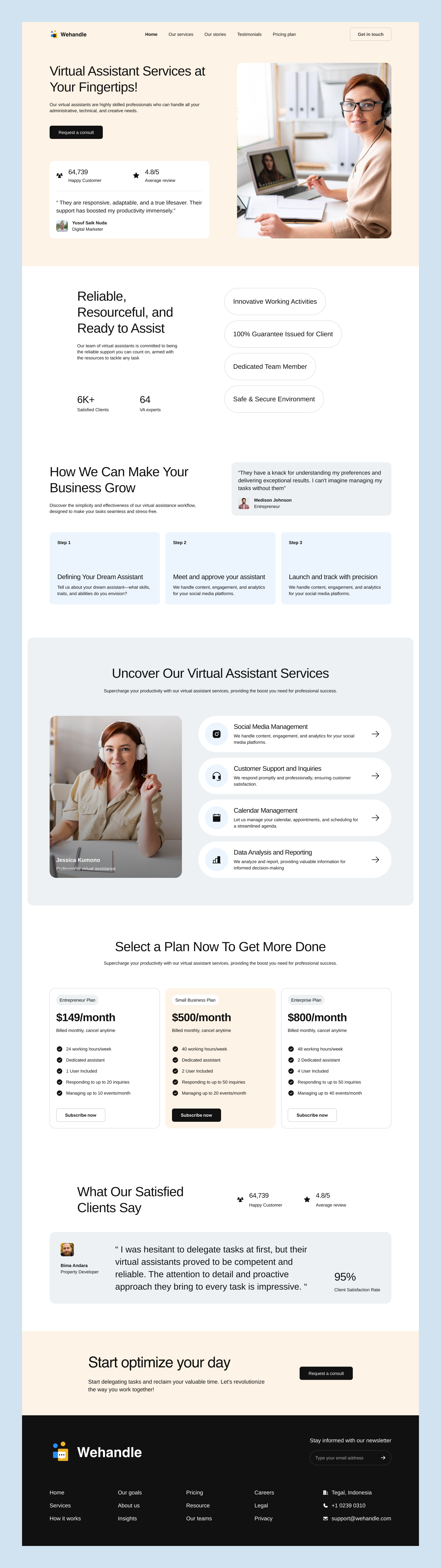 Wehandle - Virtual Assistant Company Website Design by Somesquare ...