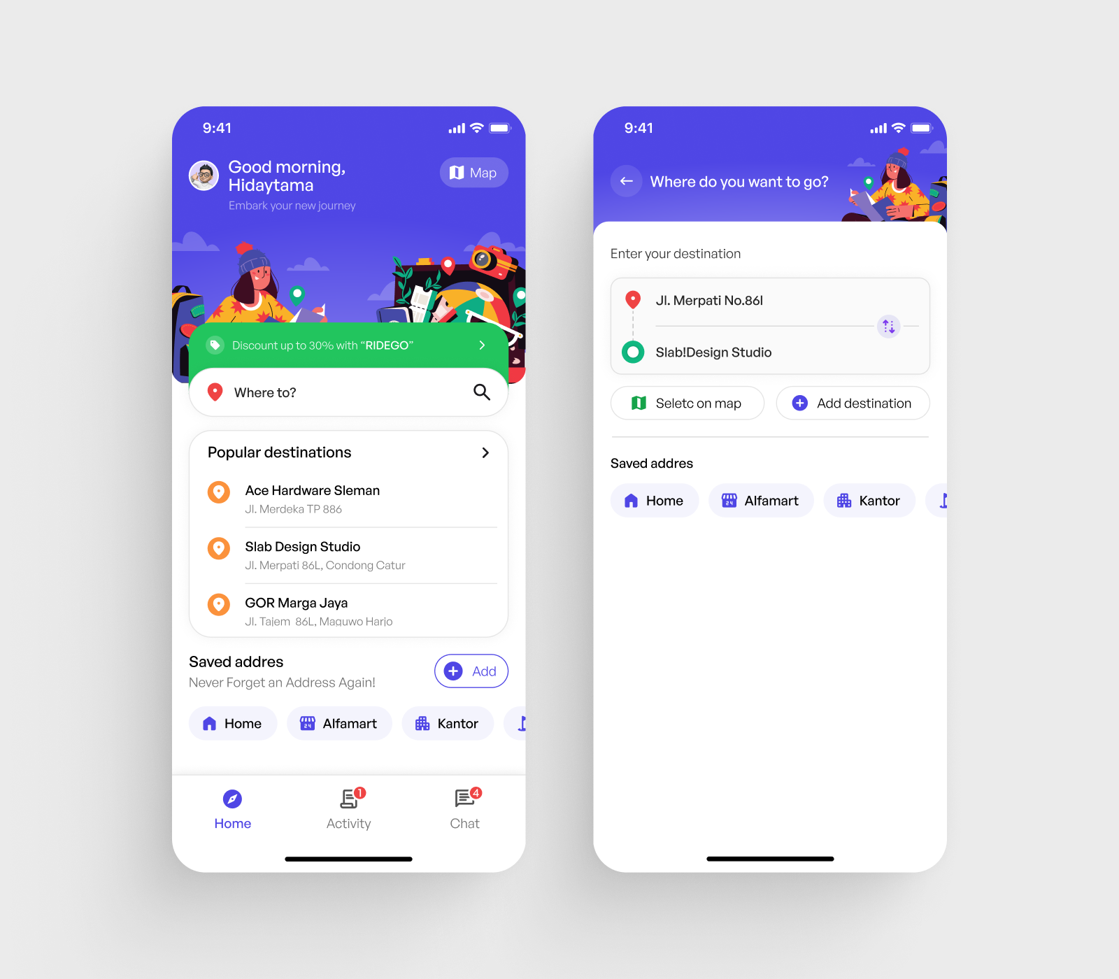 YoRide - Online Transport app by Dylan Hidaytama I for SLAB Design ...