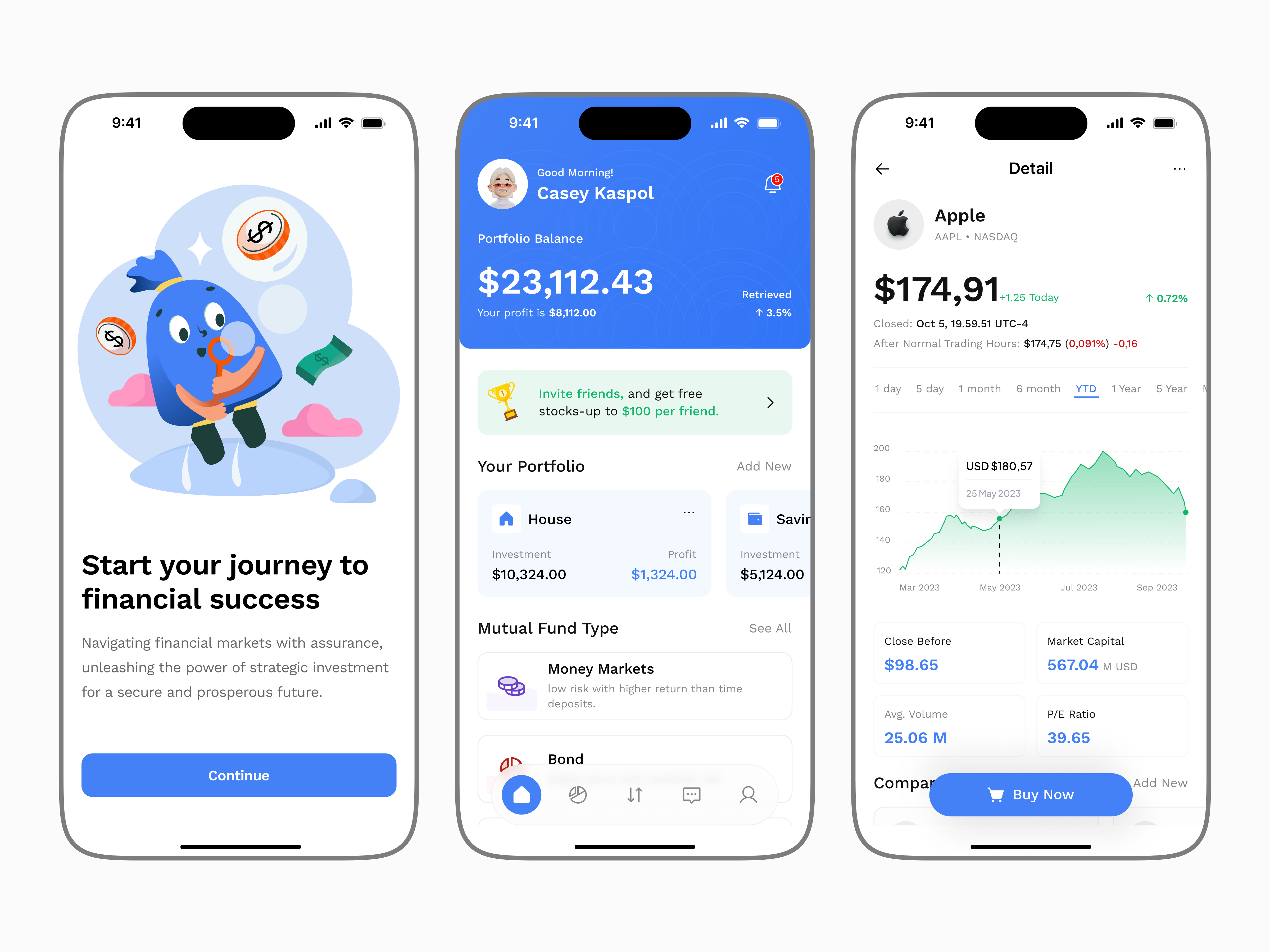 MoneyGrow - Investment Mobile Application by Nija Works on Dribbble