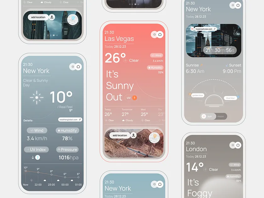 Weather App designs, themes, templates and downloadable graphic ...