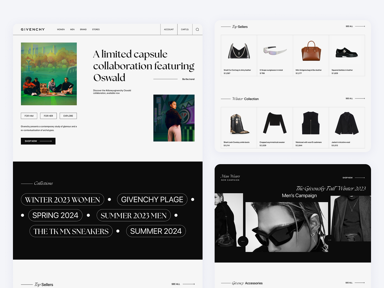 Givenchy fashion e-commerce website redesign by Aida Ahmadova on Dribbble