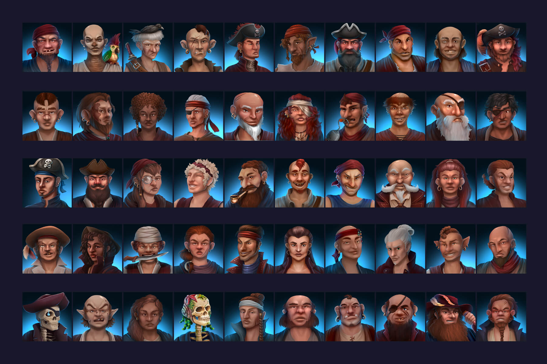 RPG Avatar Pirate Icons by 2D Game Assets on Dribbble