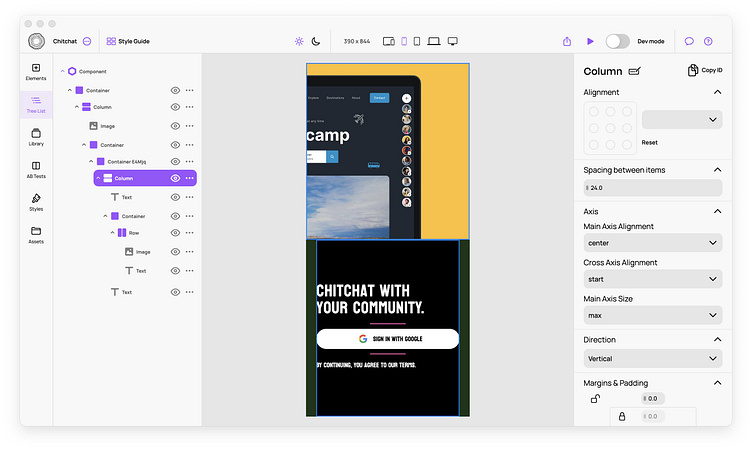 Theta: a design-to-code editor by Andrea Buttarelli on Dribbble