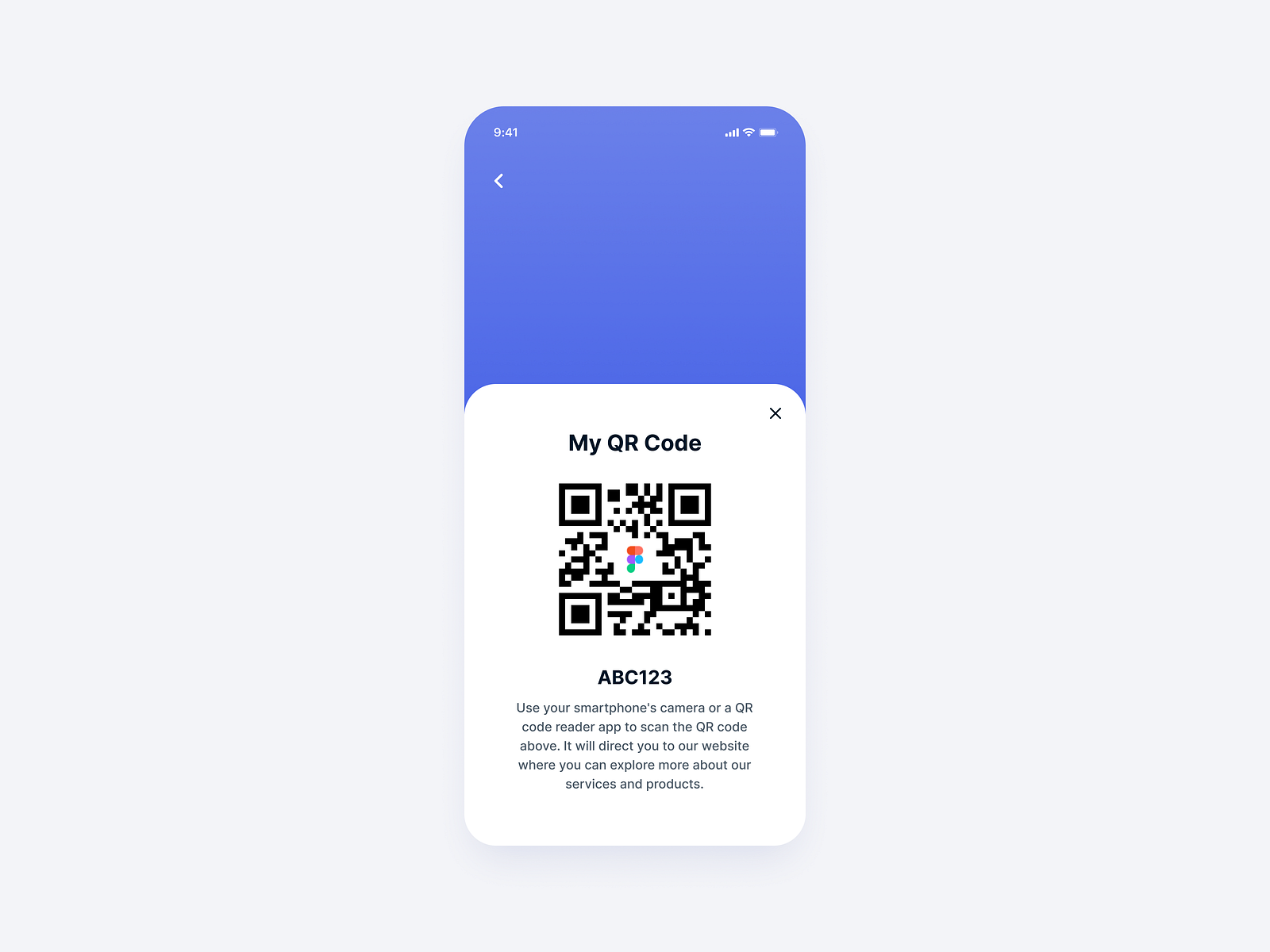 QR code screen UI by Jaime Velasquez on Dribbble
