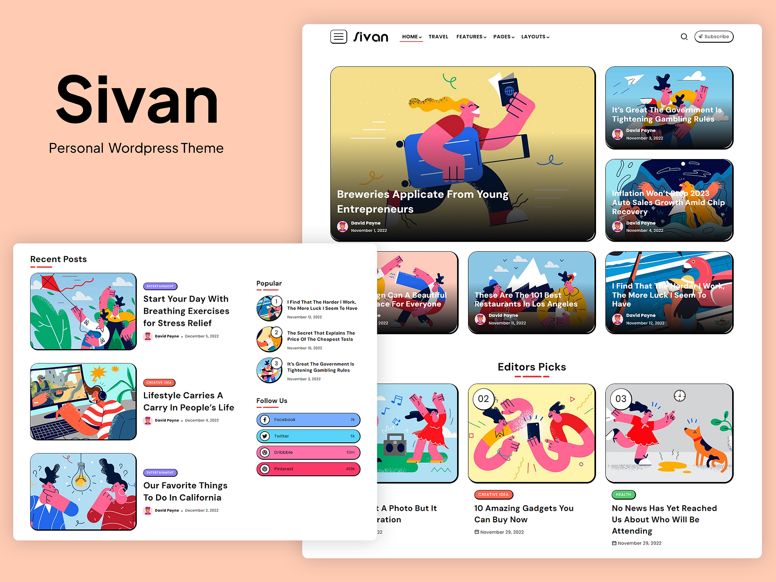 Sivan | Blog & Magazine WordPress Theme by Rivax Studio on Dribbble