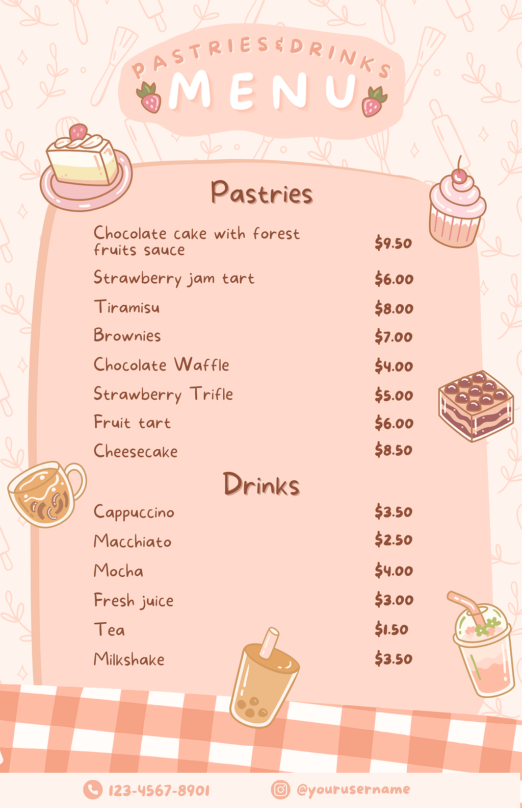 Pastries & Drinks Menu by Dreaminks Designs on Dribbble