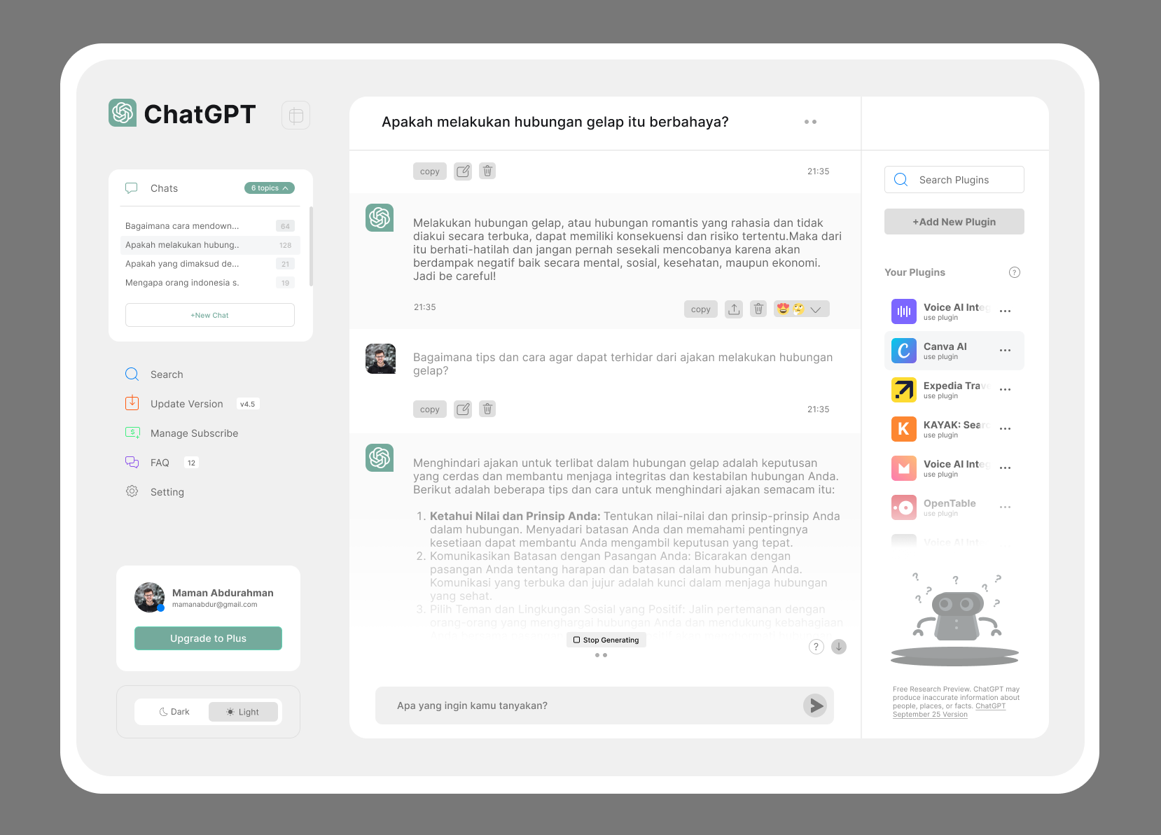 Re-Design Chat GPT by Rangga Cahyo⚡ on Dribbble
