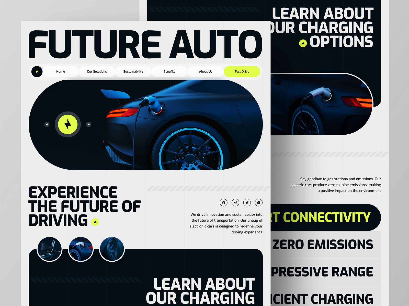 Kraftfahrzeug - Electric Vehicle EV Company Landing Page Website by ...