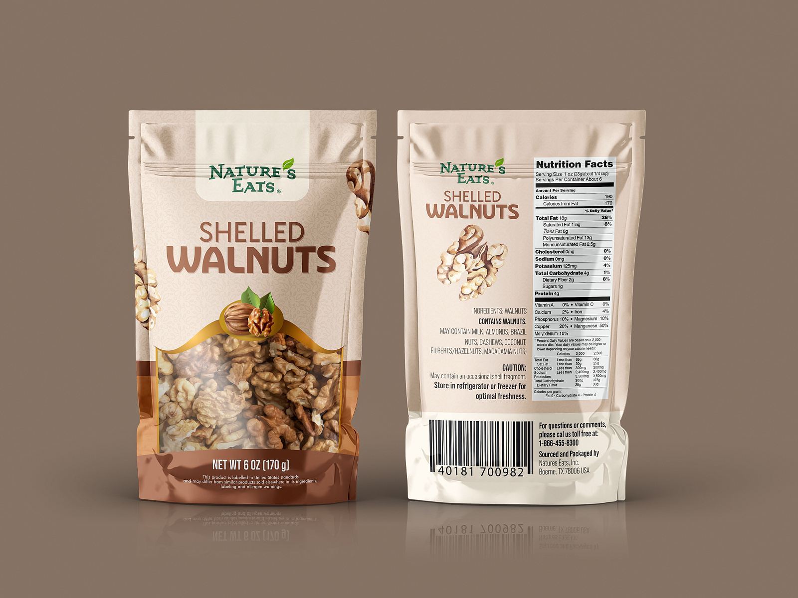 Shelled Walnuts Pouch Packaging ・ Food Packaging Design by Md. Anas on ...