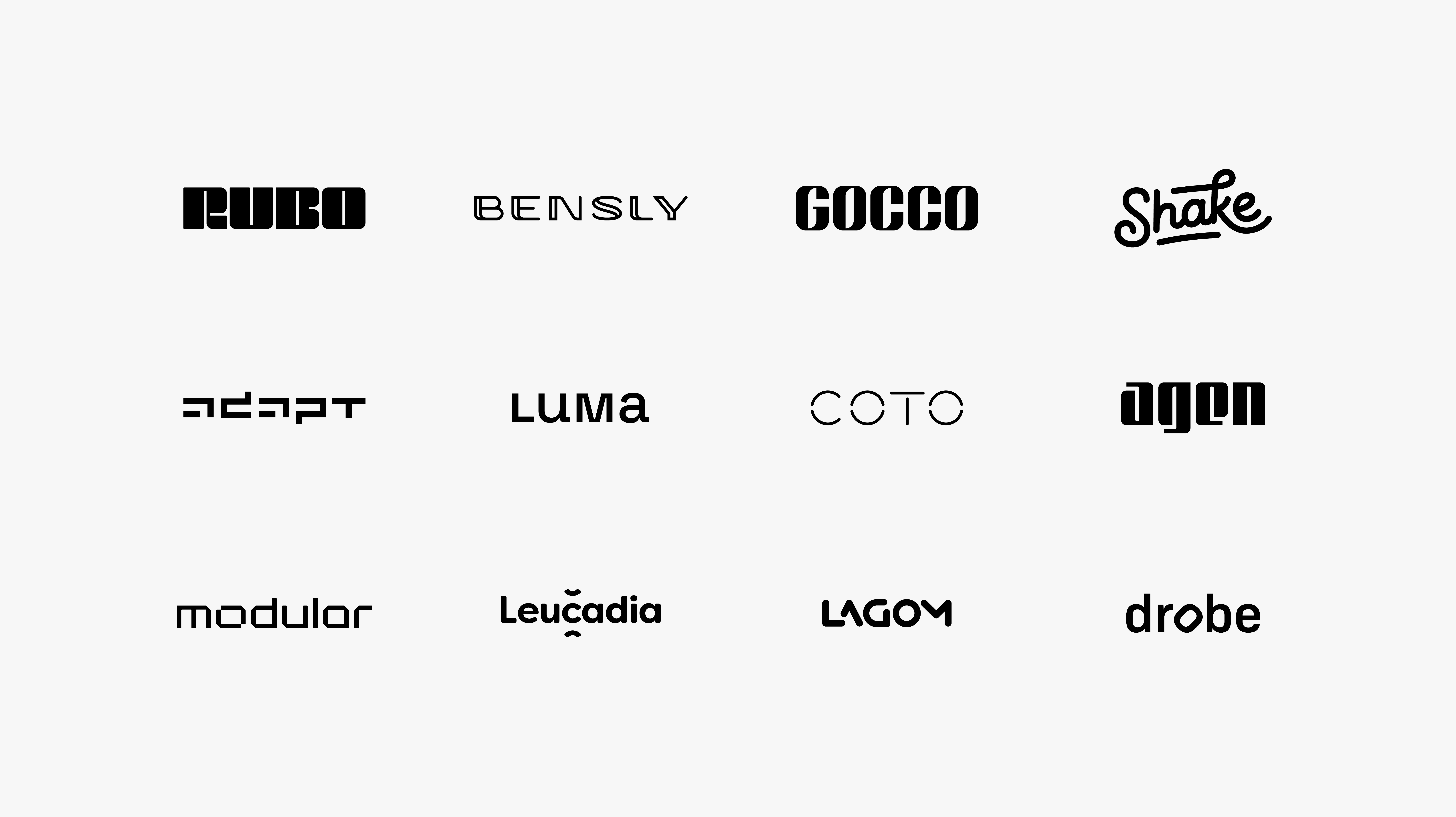 Logofolio Vol. 01 Selected Wordmarks on Behance by Lucas Fields on Dribbble