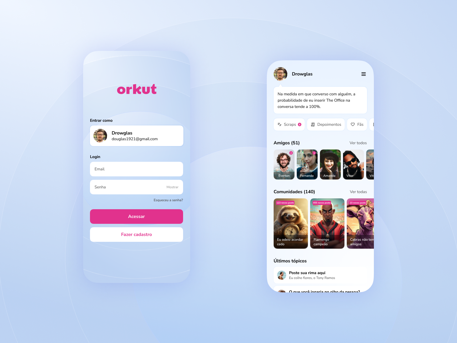 Orkut 2.0 by Douglas Gonçalves on Dribbble