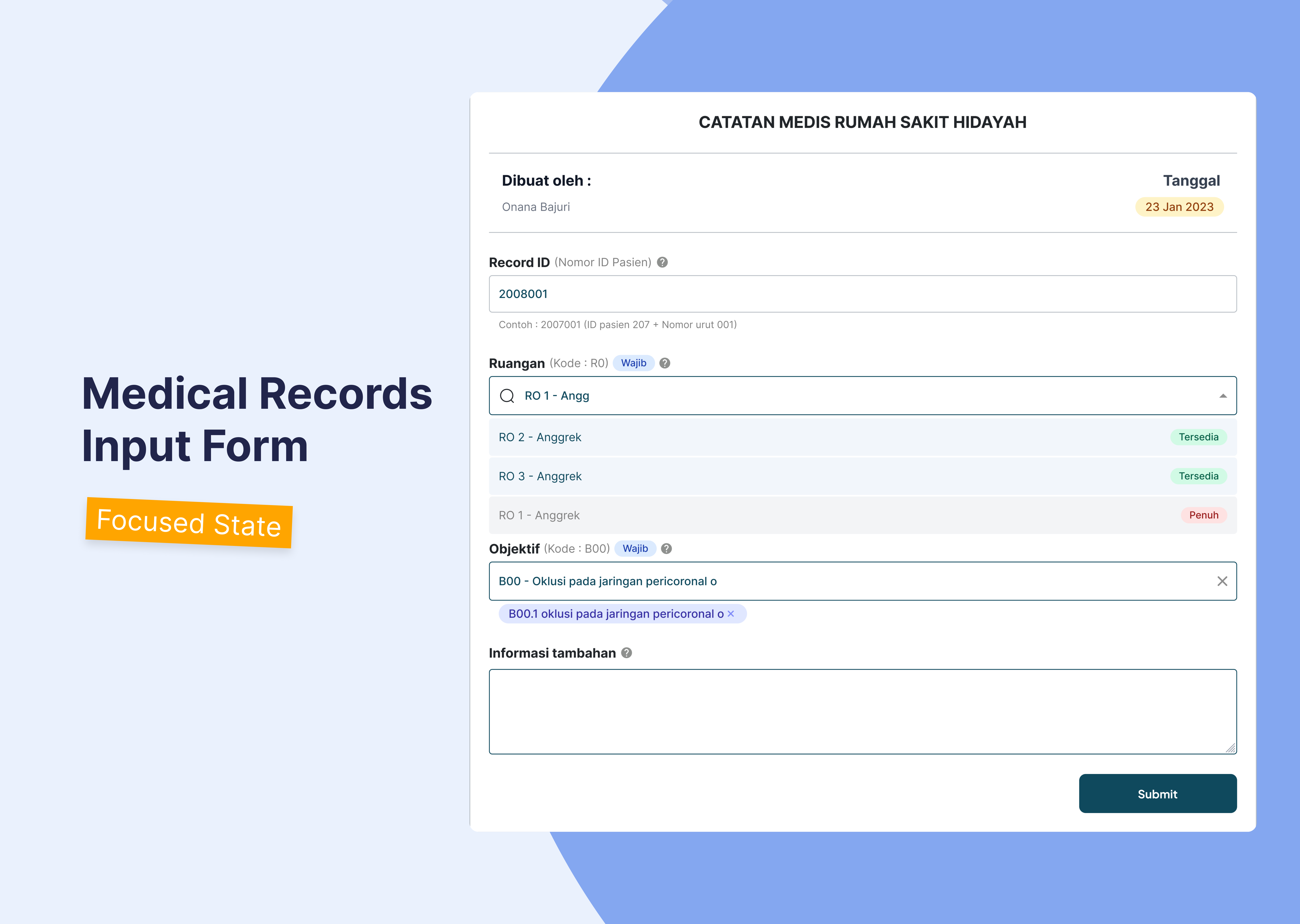 Medical Records | Input Form by Wahyu Rizqy Saputra on Dribbble