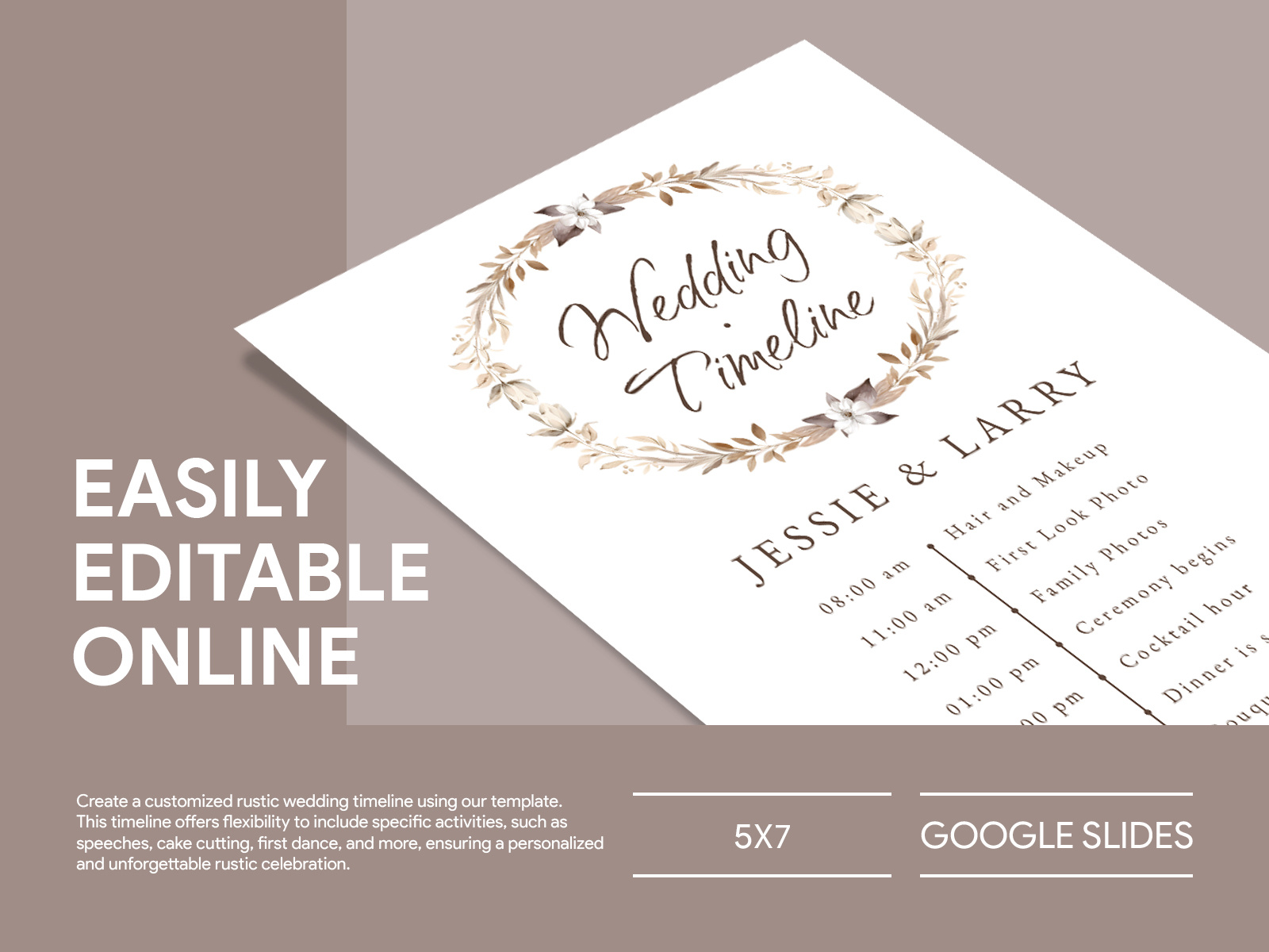 Rustic Wedding Timeline Free Google Docs Template by Gdoc on Dribbble