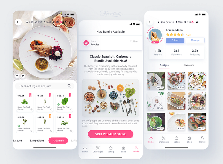 Foodies app design by Dannniel for Marcato Studio on Dribbble