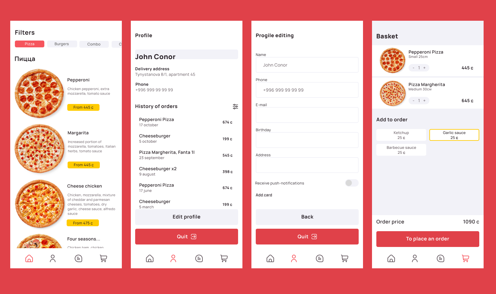 Fast Food Mobile App UX/UI by Emirkhan on Dribbble