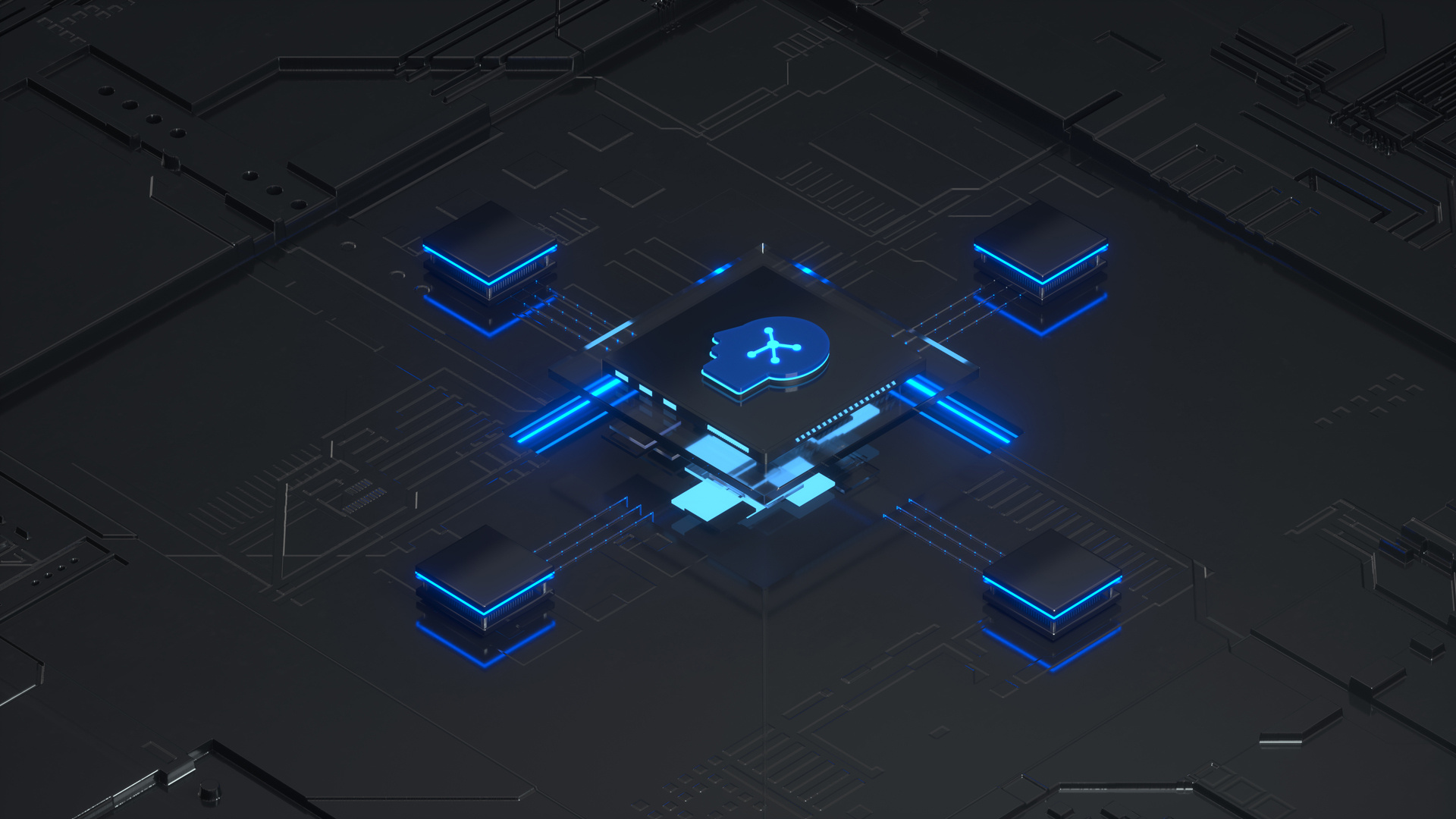 C4D Octane CPU chip core capacitance Scifi Circuit board by rongdiao ...