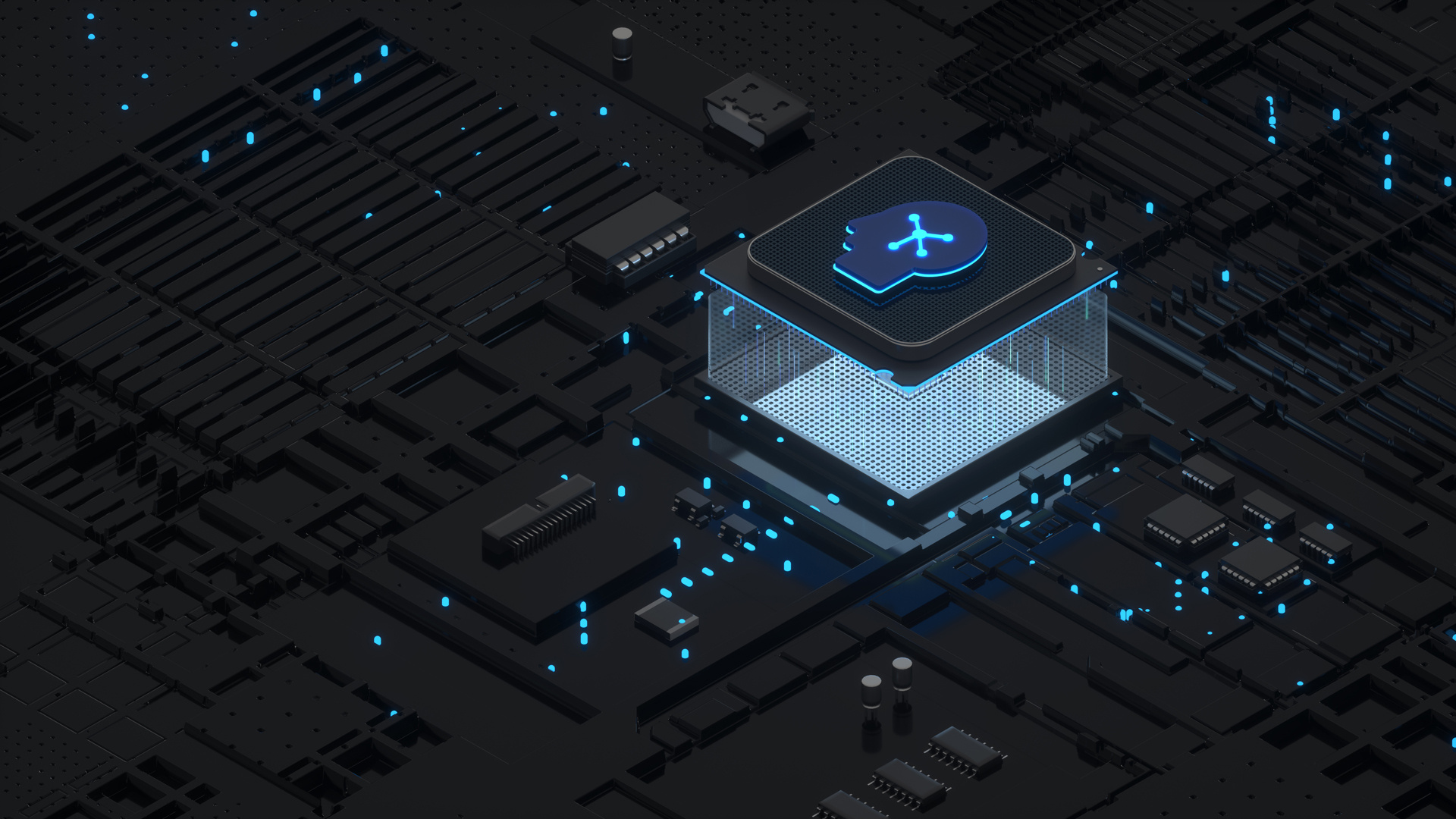 C4D Octane CPU chip core capacitance Scifi Circuit board by rongdiao ...