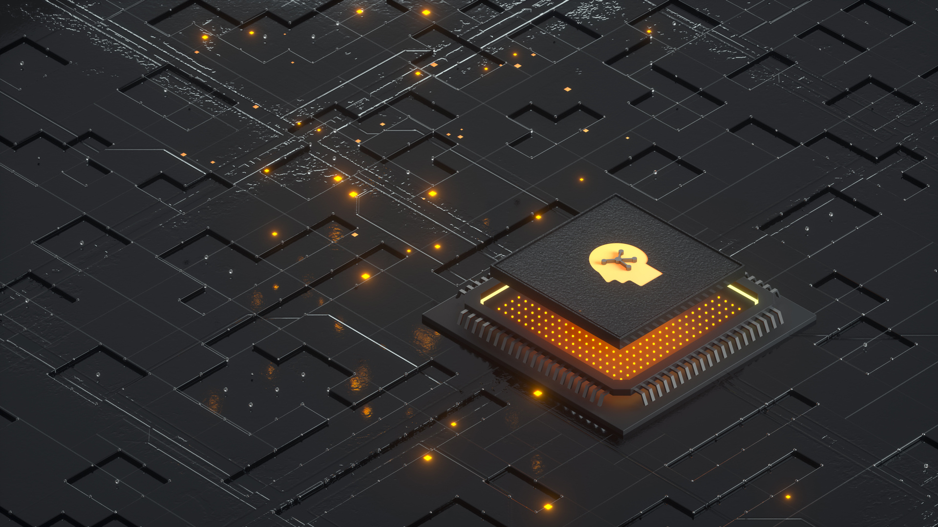 C4D Octane CPU chip core capacitance Scifi Circuit board by rongdiao ...