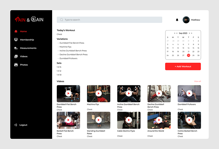 Gym Web Application by Narendran on Dribbble