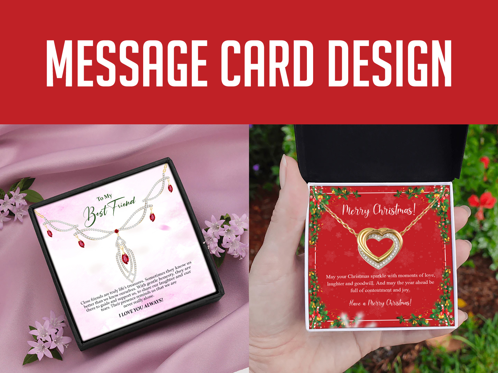jewelry message card design for print-on-demand by Graphic Advice on ...