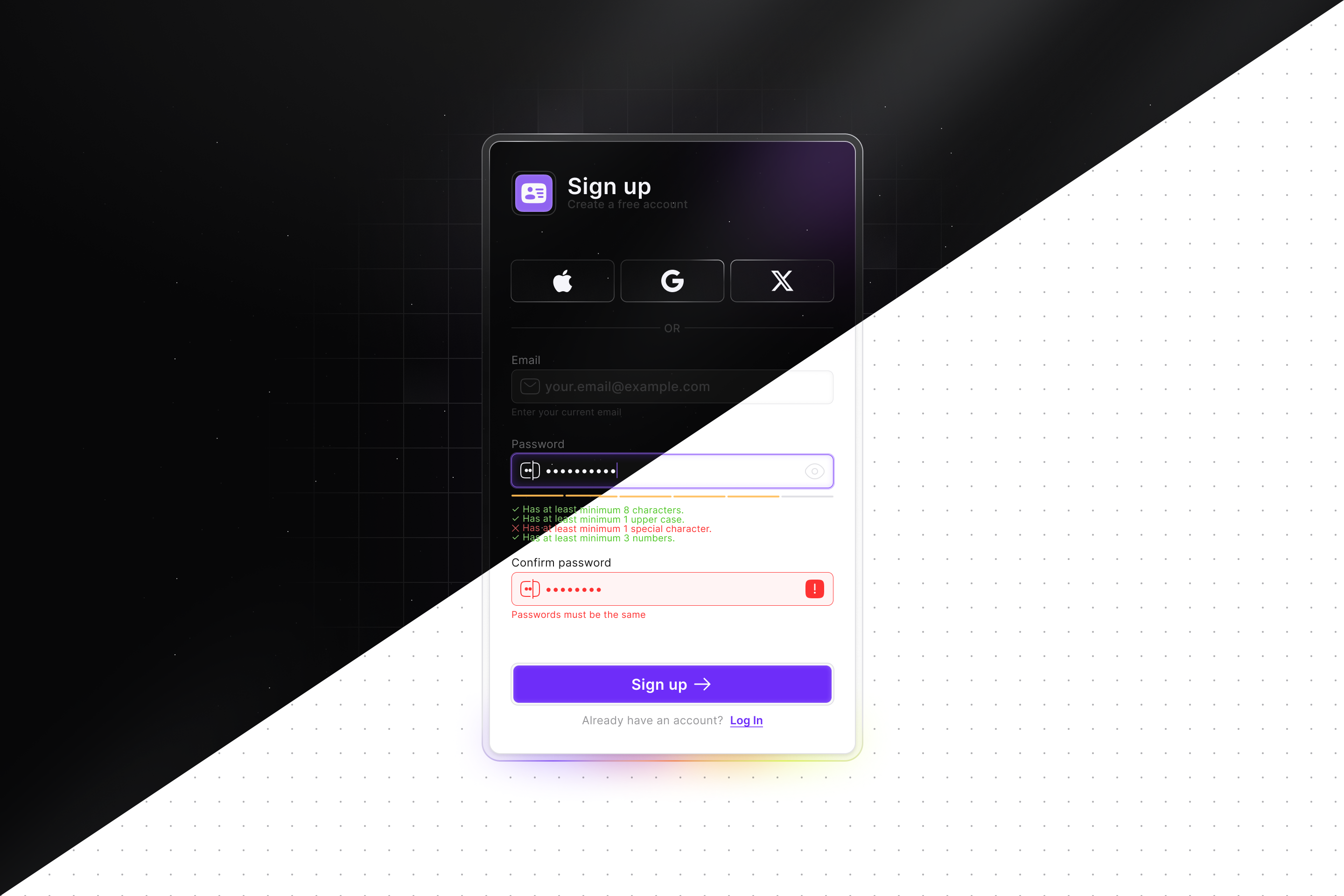 Sign up modal window by Max Vavilov on Dribbble