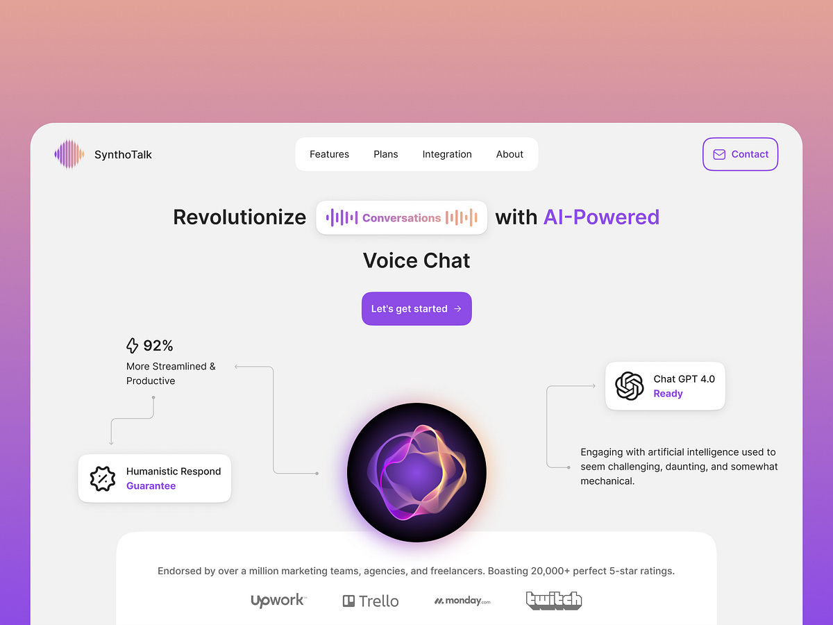 AI-Powered Voice Chat Website by Mohammad on Dribbble
