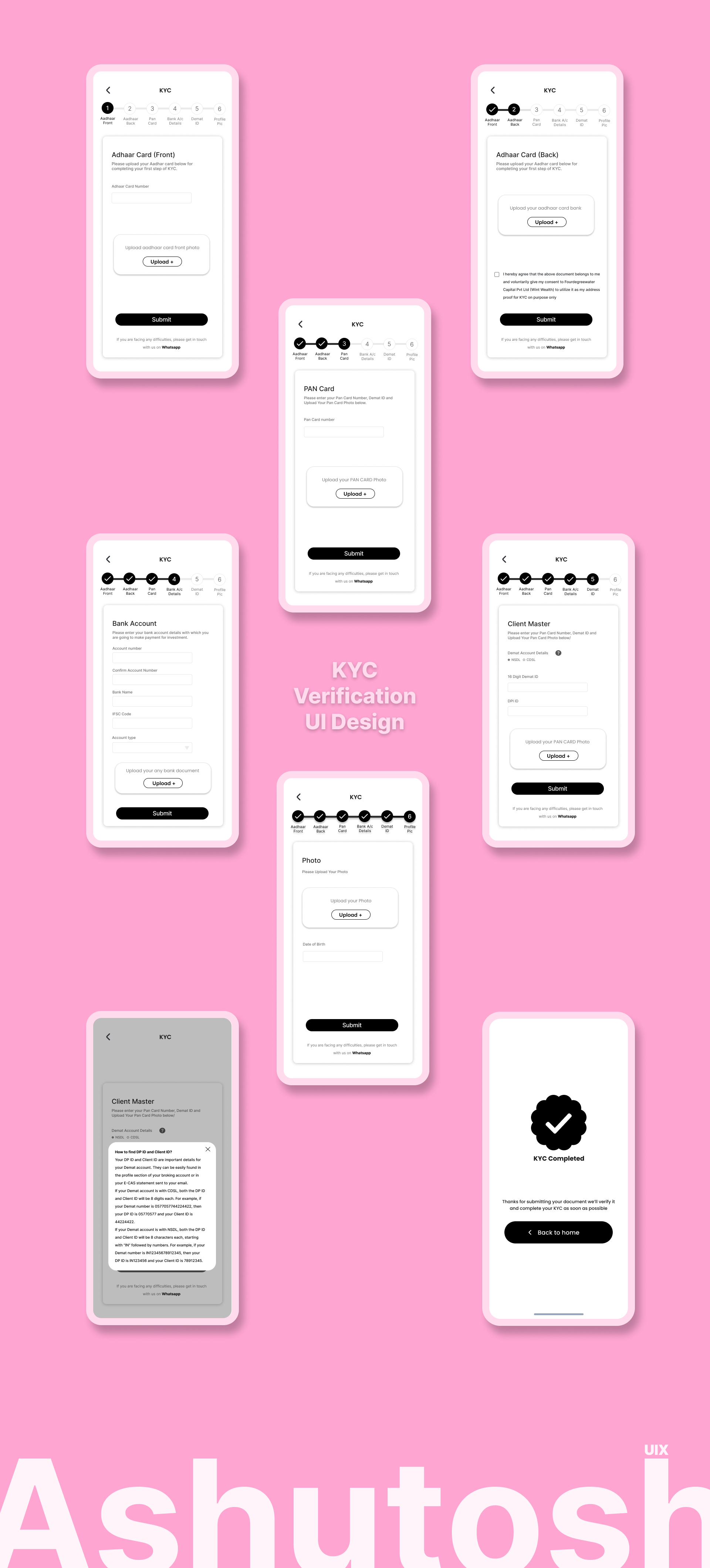 KYC Verification UI Design by Ashutosh Sharma on Dribbble