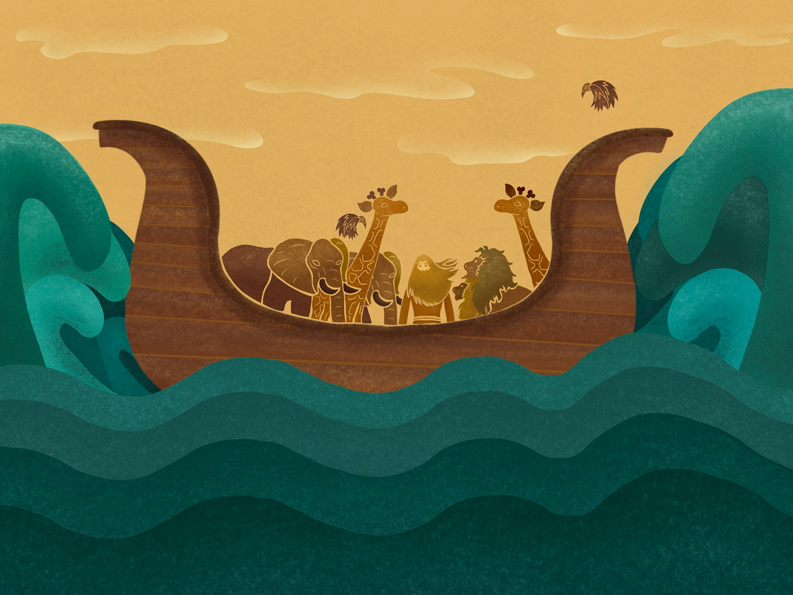 Utnapishtim and the flood by Kübra Taşut on Dribbble