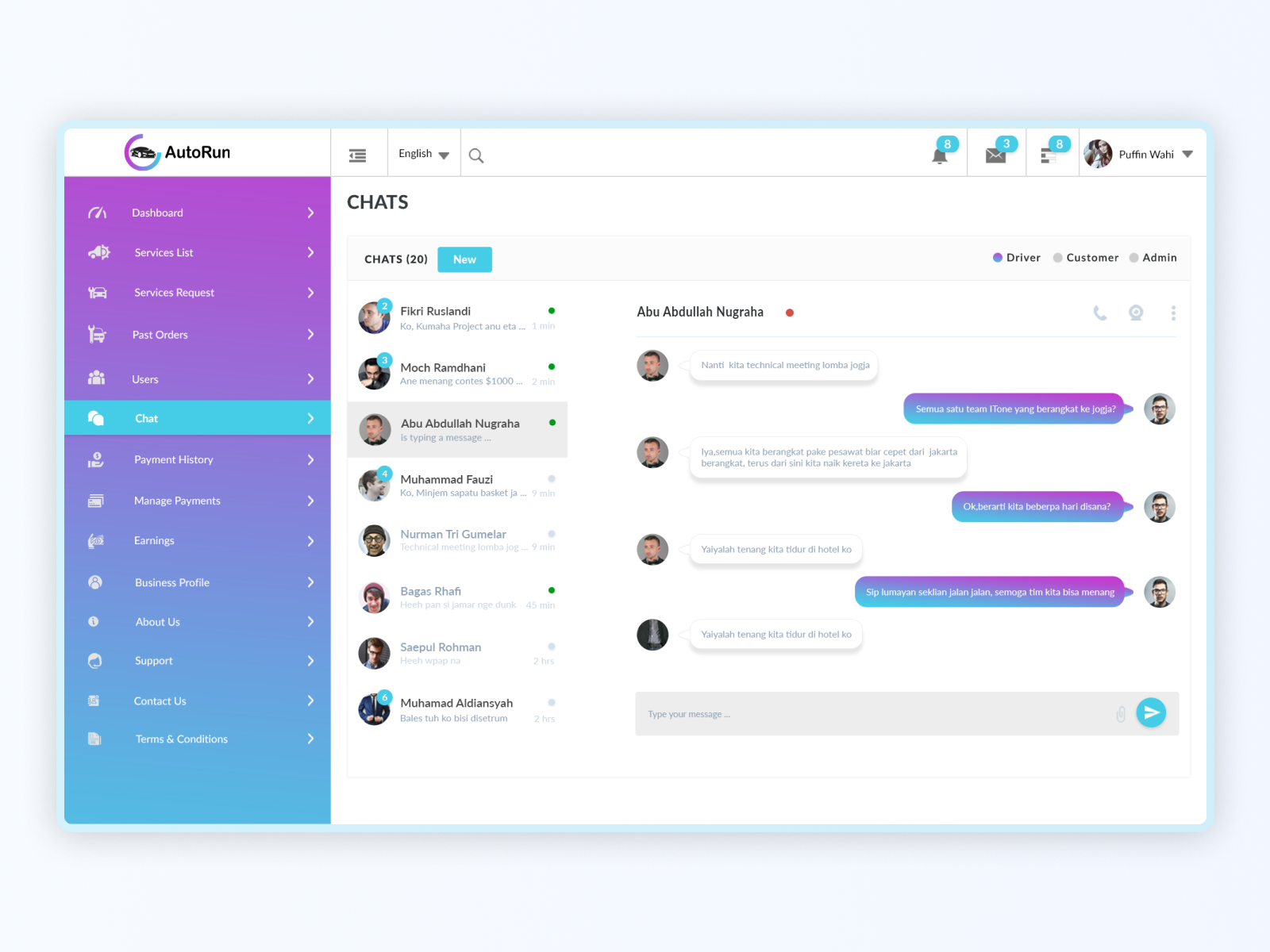 Autorun Dashboard ui by NehaGuleria on Dribbble