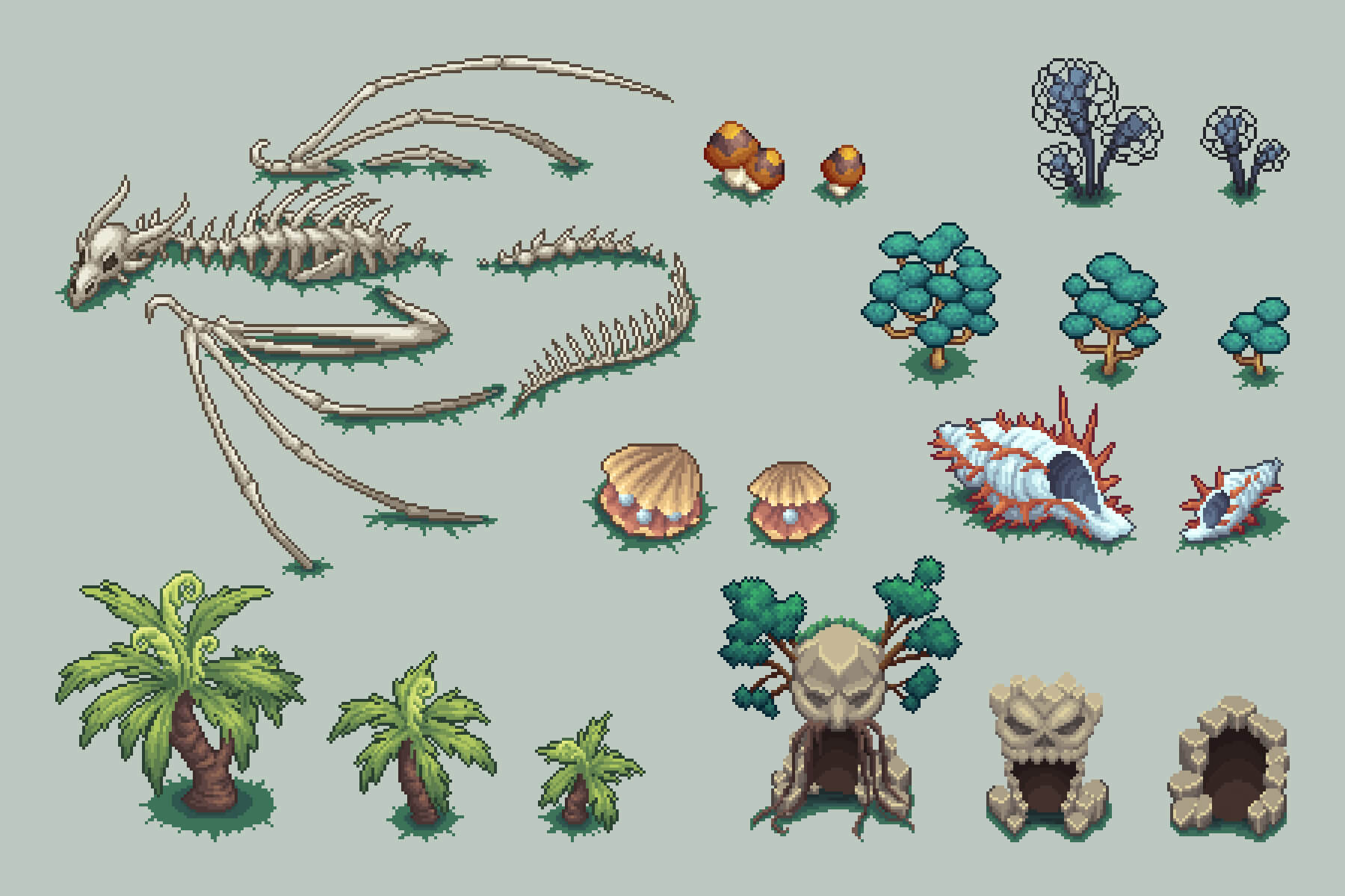 Free Rocky Area Objects Pixel Art by 2D Game Assets on Dribbble