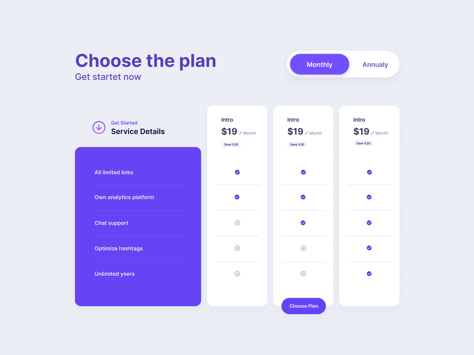 Creative Modern Pricing Table Plan UI Design by Jahid_uiux on Dribbble