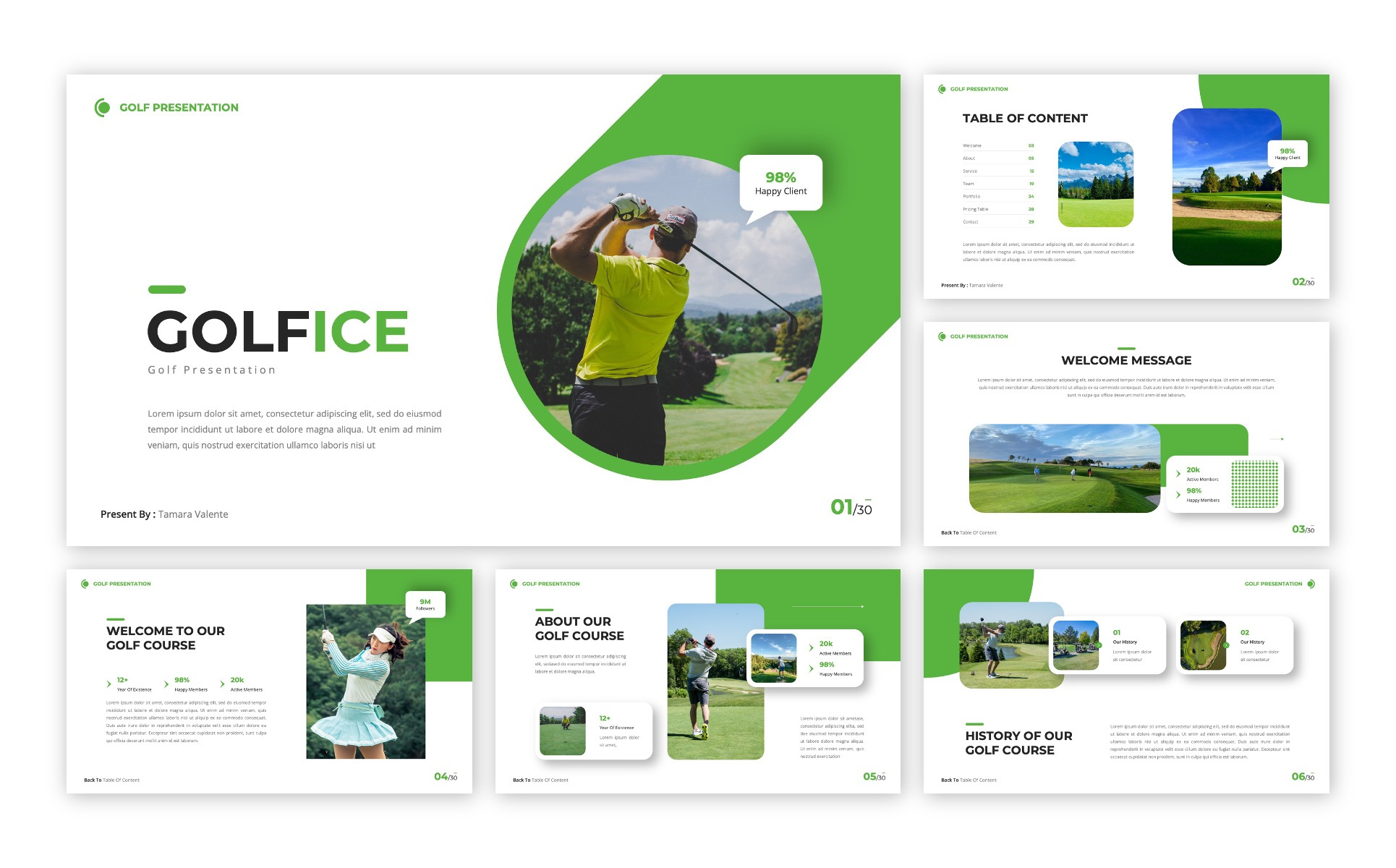 Golfice - Golf PowerPoint Template by SuperSonic_Studio on Dribbble