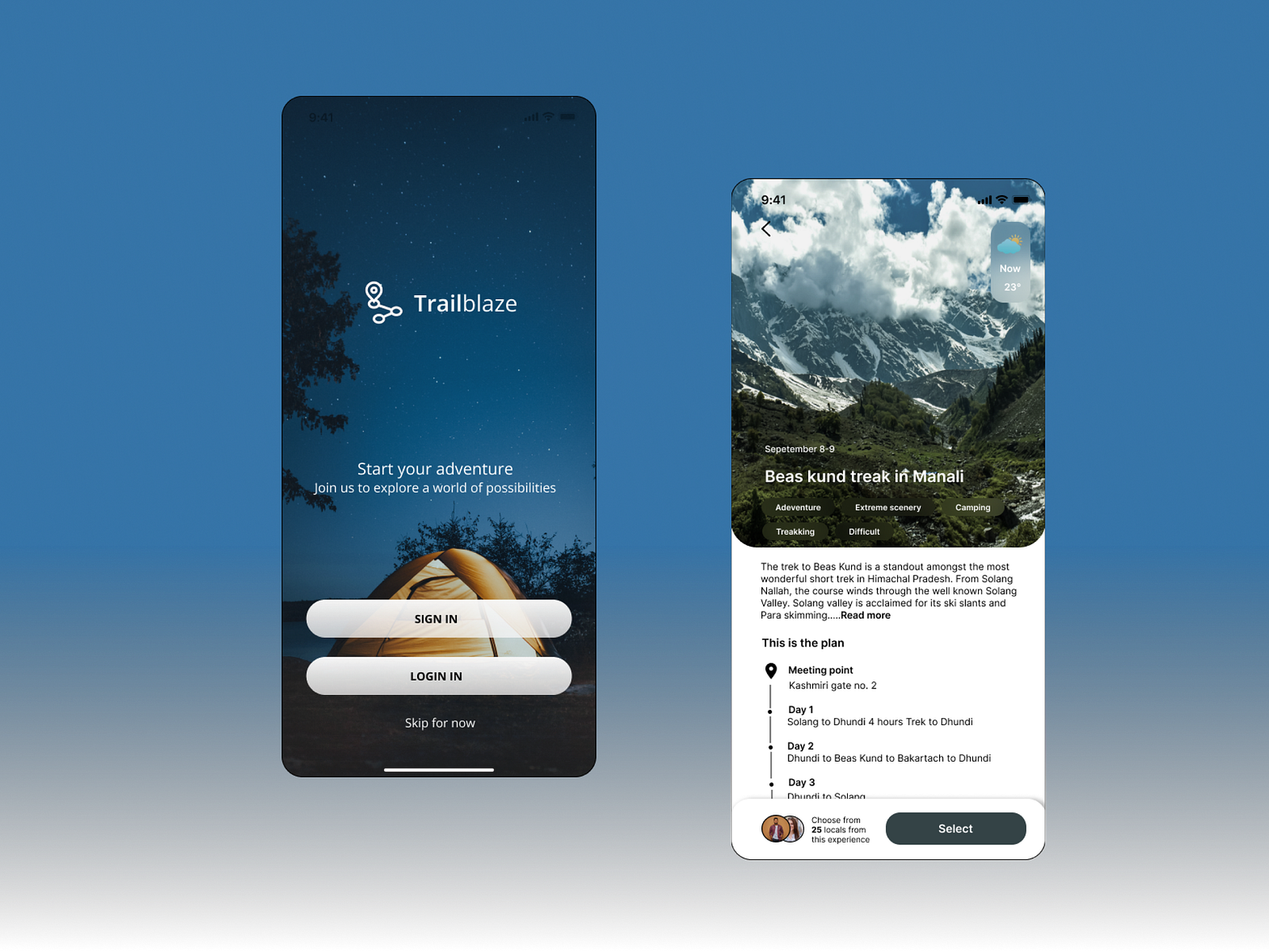 Trailblaze - A Local Adventure App by Muskan Jaiswal on Dribbble
