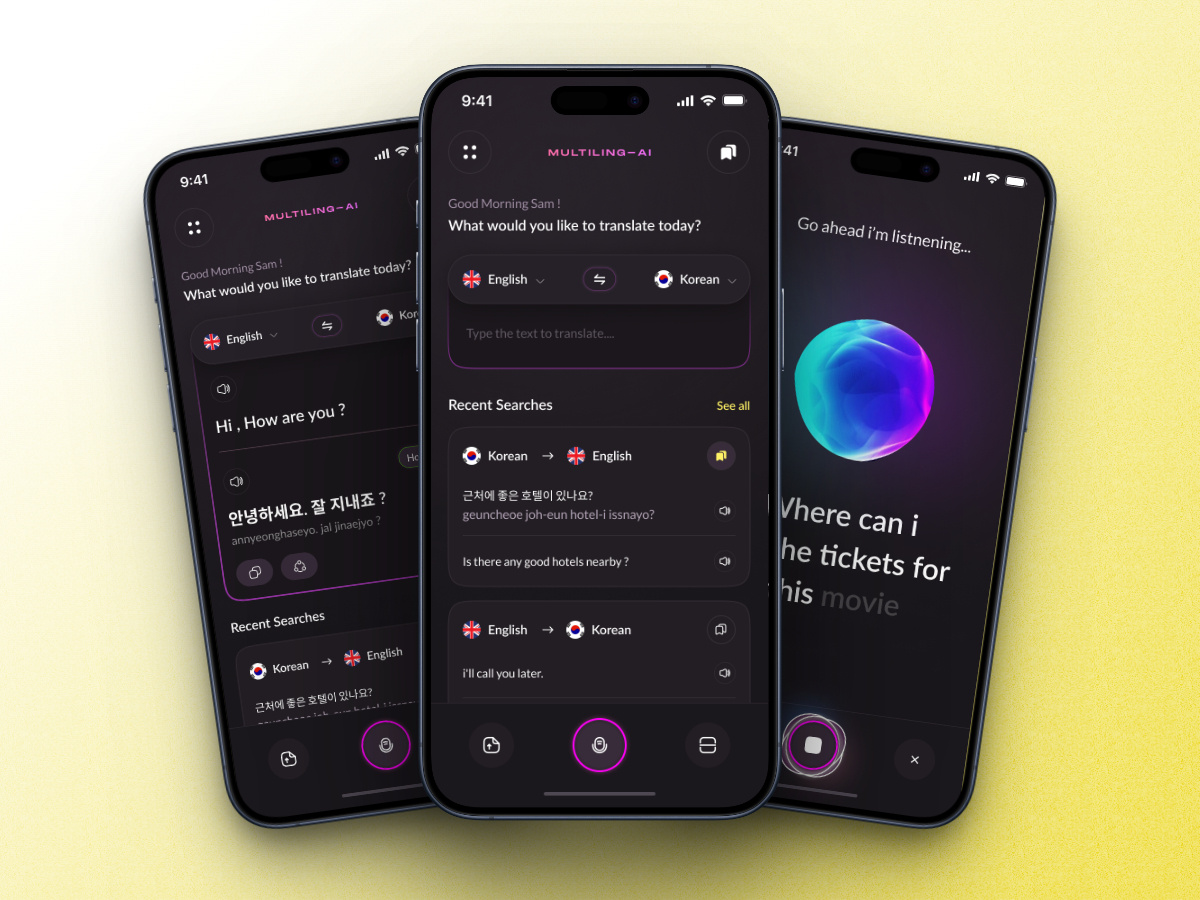 AI Language Translator App by hithesh r on Dribbble