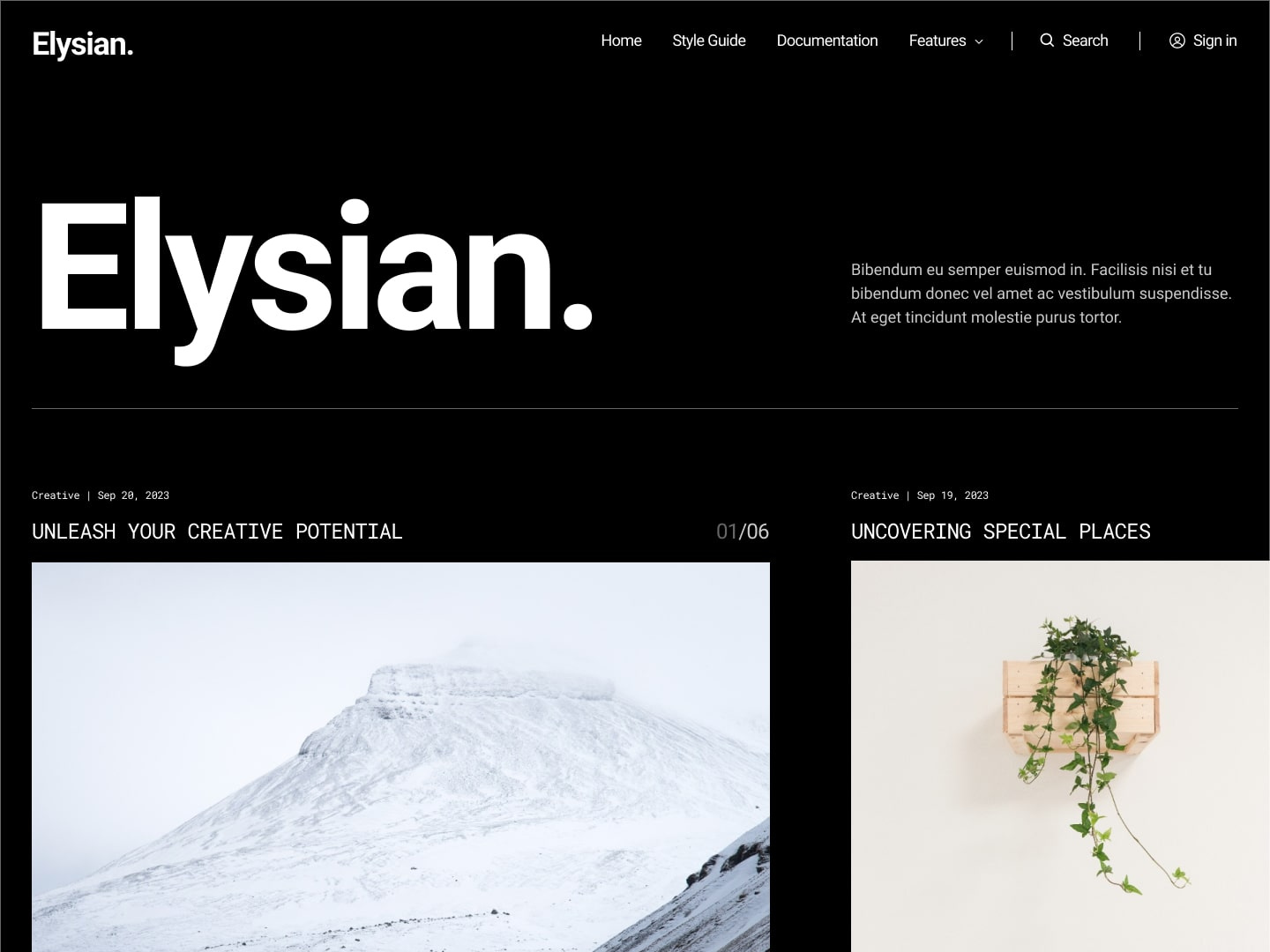 Elysian - Blog Website Template by KUSA Projects on Dribbble