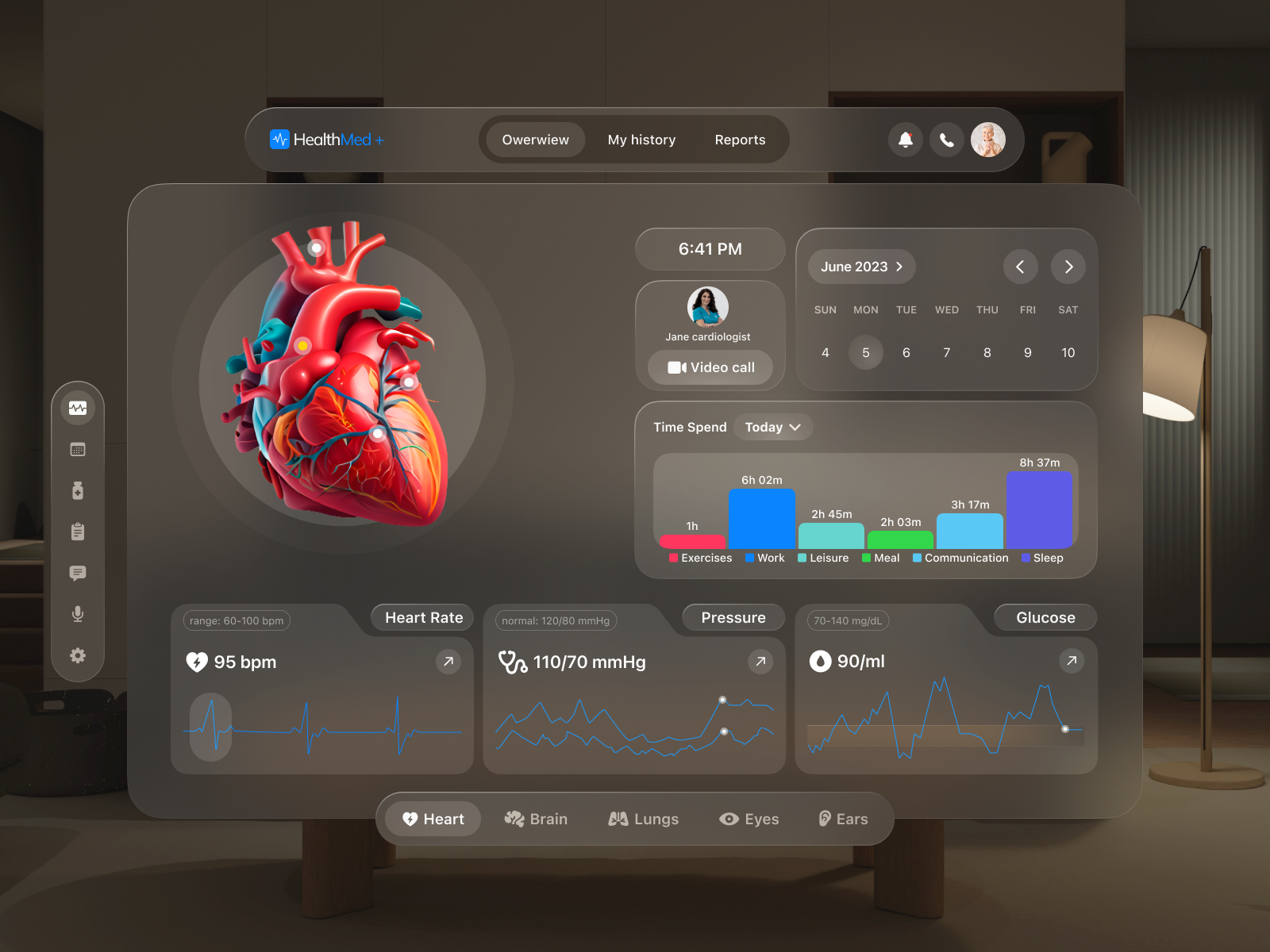 UI concept for Apple VisionOS | HealthMed+ by Liliia Myrzakhanova on ...
