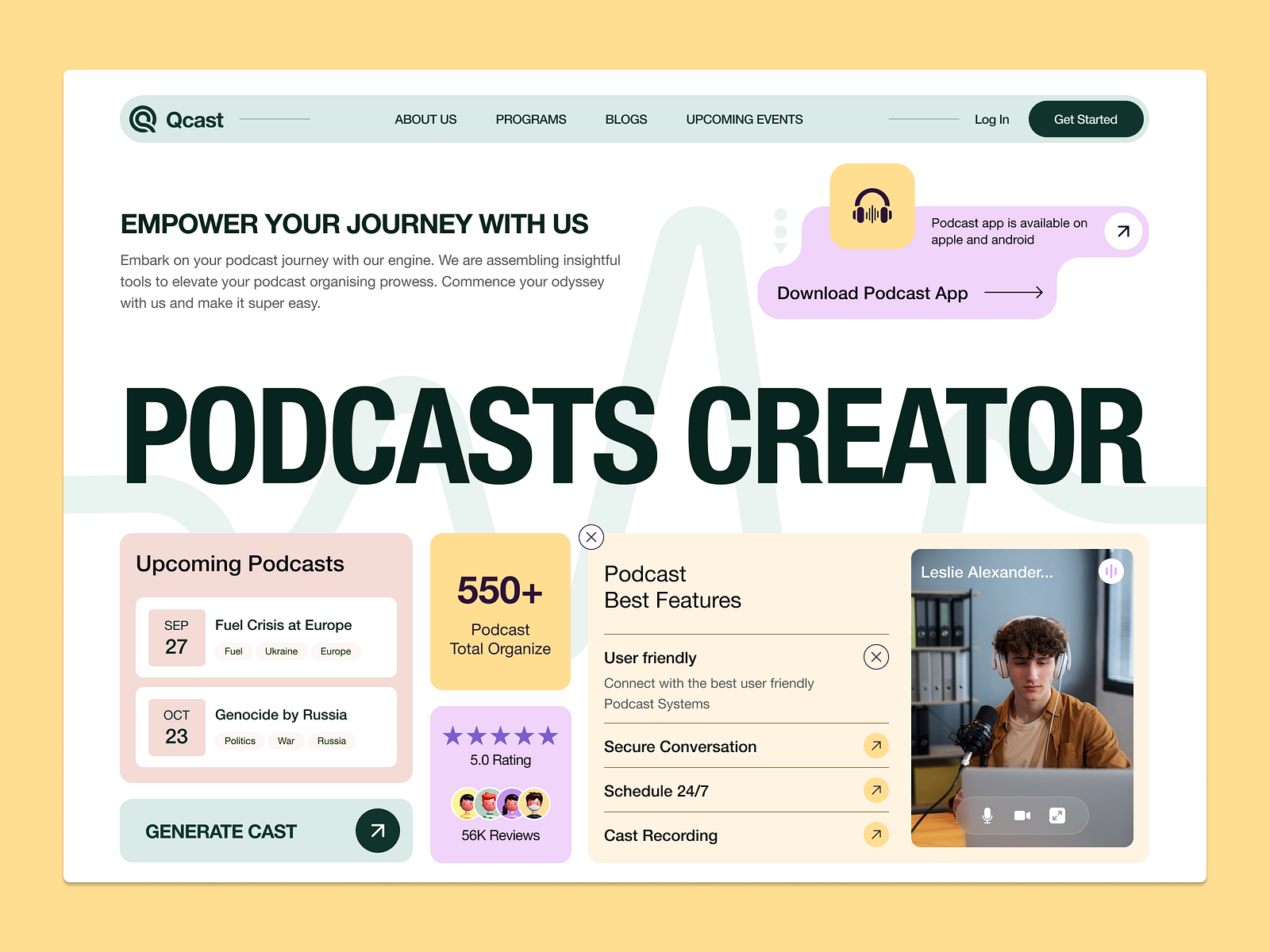 Podcast Manager Landing Page by Fardeen Nahin on Dribbble